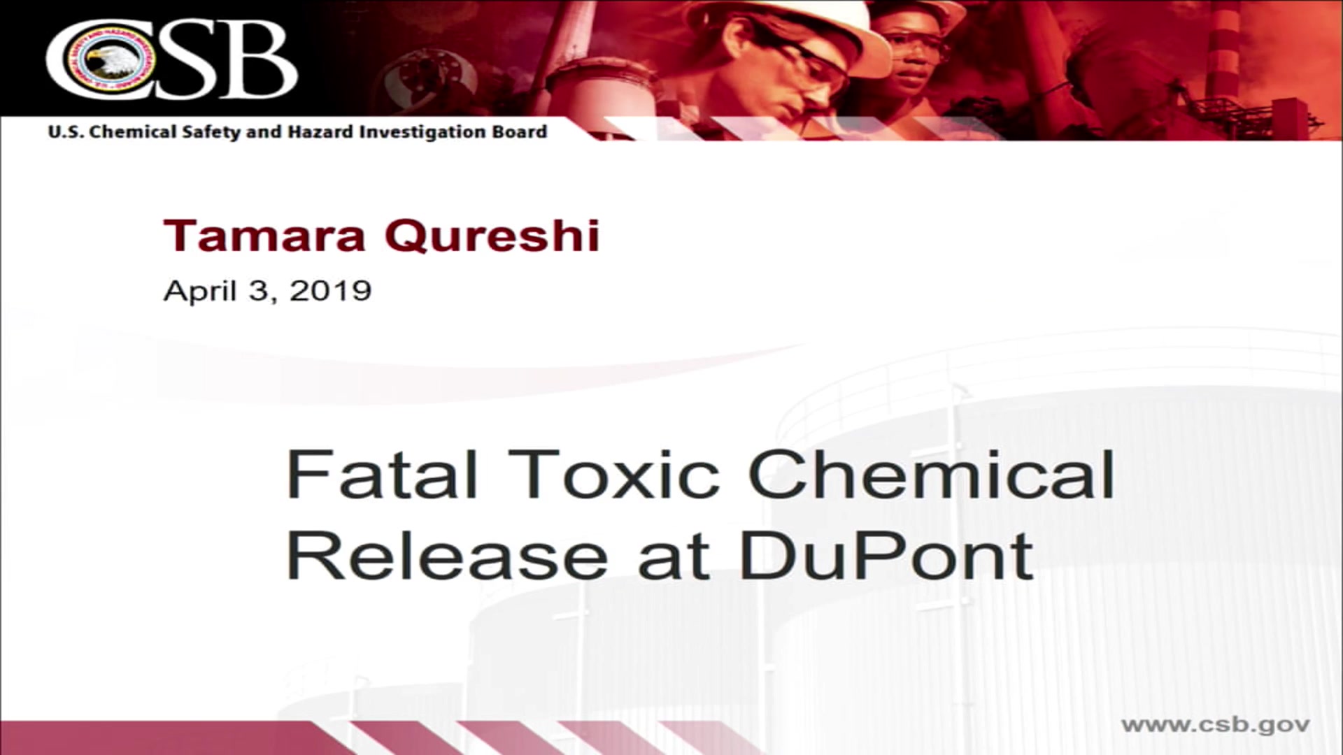 Fatal Toxic Chemical Release at Dupont | AIChE